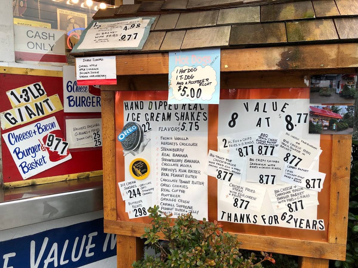 Menu at Crazy Eric's Drive-In fast food, Bremerton, 701 S National Ave