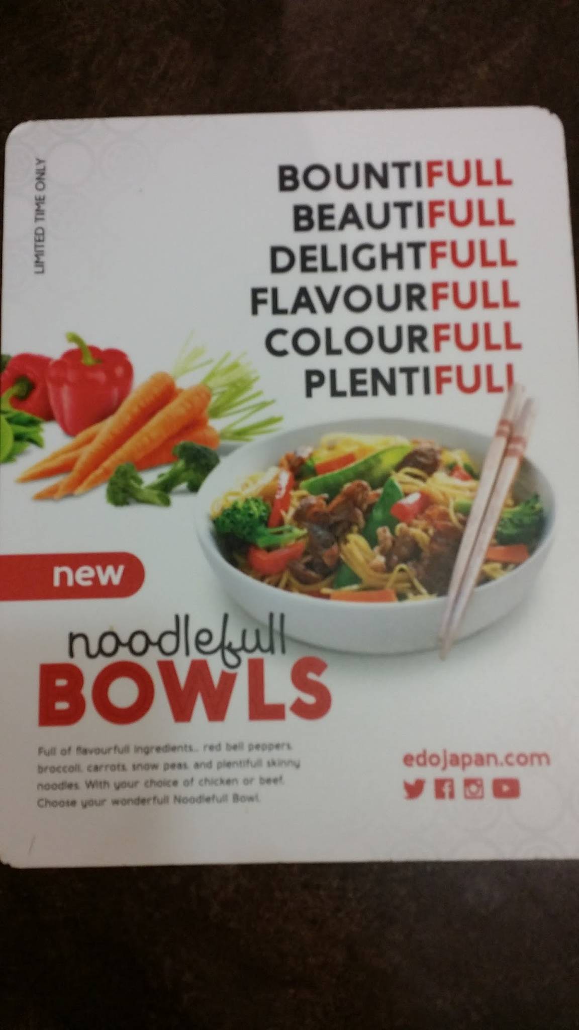 Menu at Edo Japan fast food, Calgary, 20 Crowfoot Crescent NW #100A