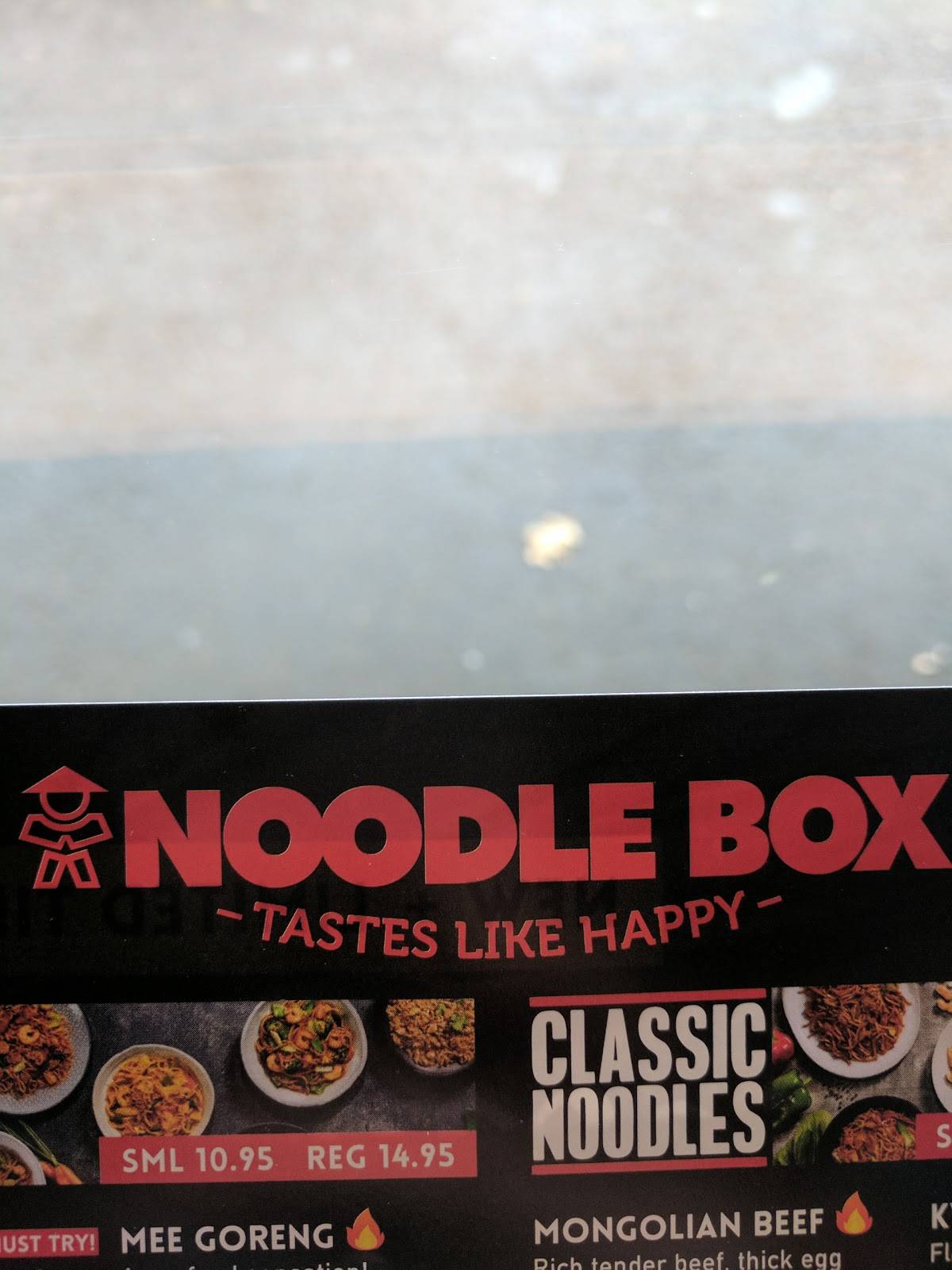 Menu at Noodle Box Ballarat fast food, Ballarat Central
