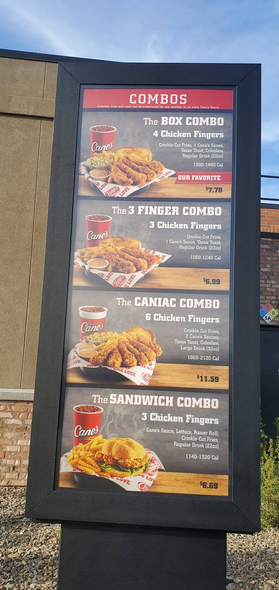 Carta de comida rápida Raising Canes, Tempe