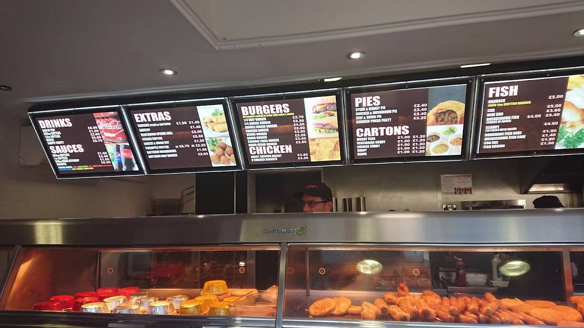 Menu at Shelton Lock Fish Bar, Derby