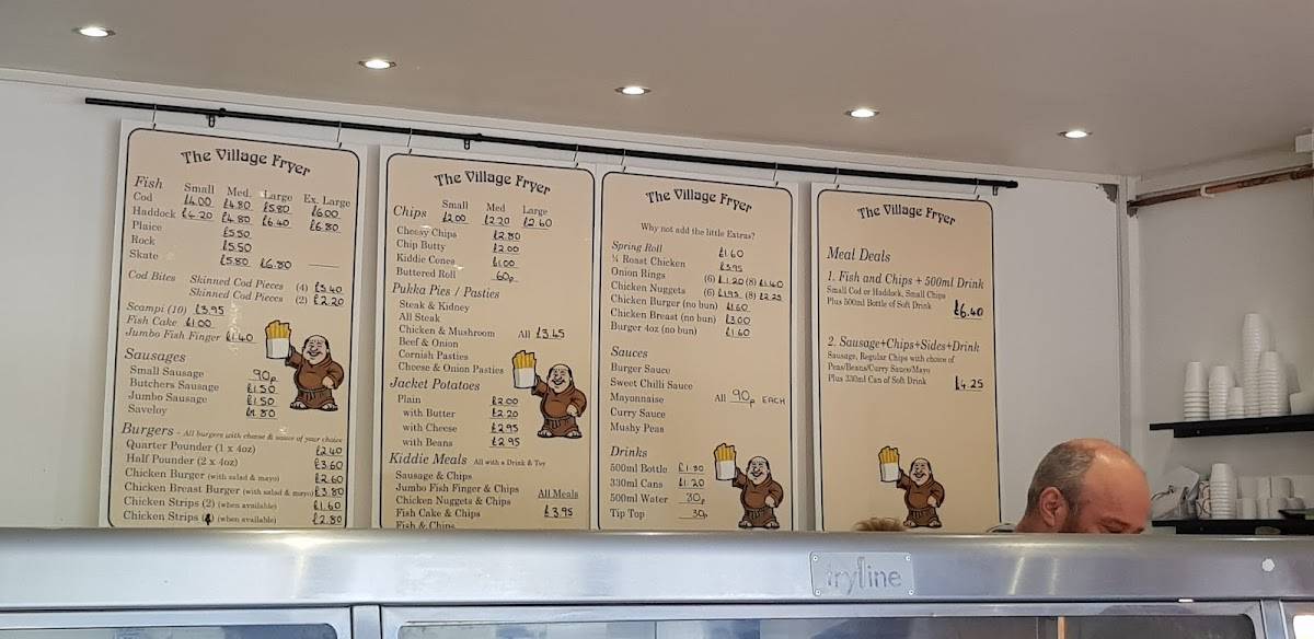 Menu at The Village Fryer fast food, Lowestoft