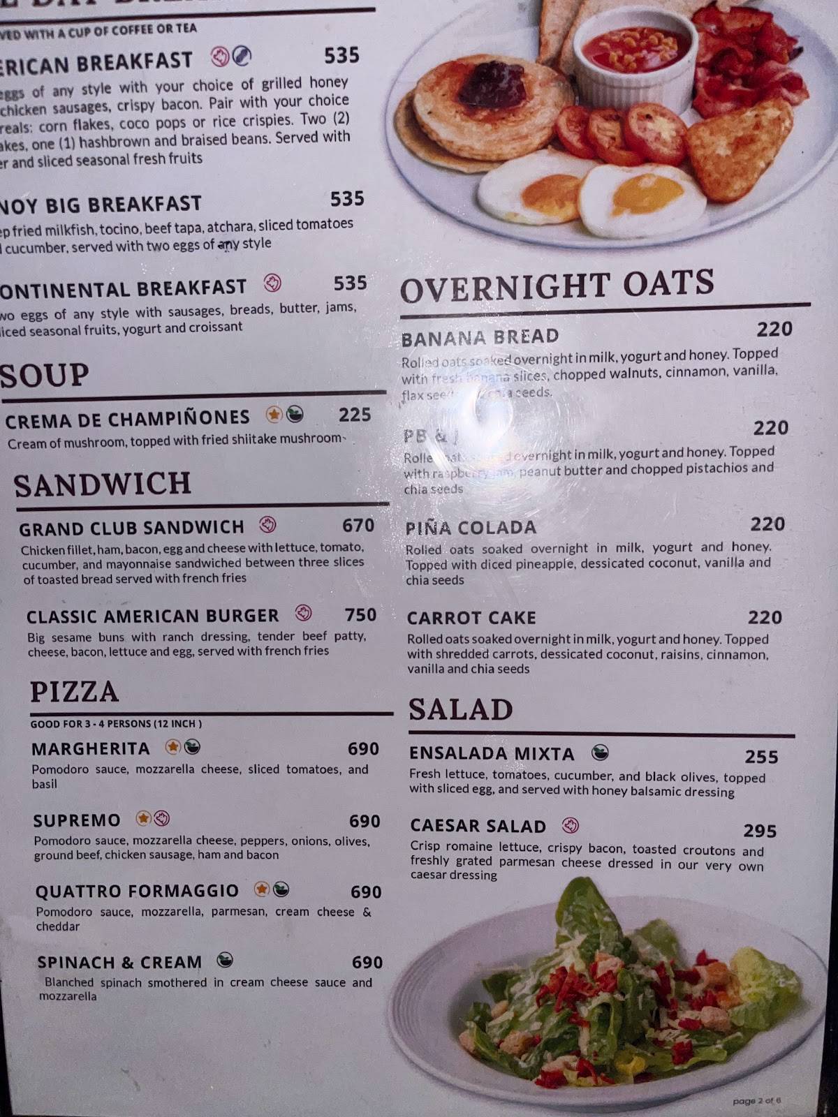 Menu at Firefly Roofdeck Restaurant, Makati, Makati