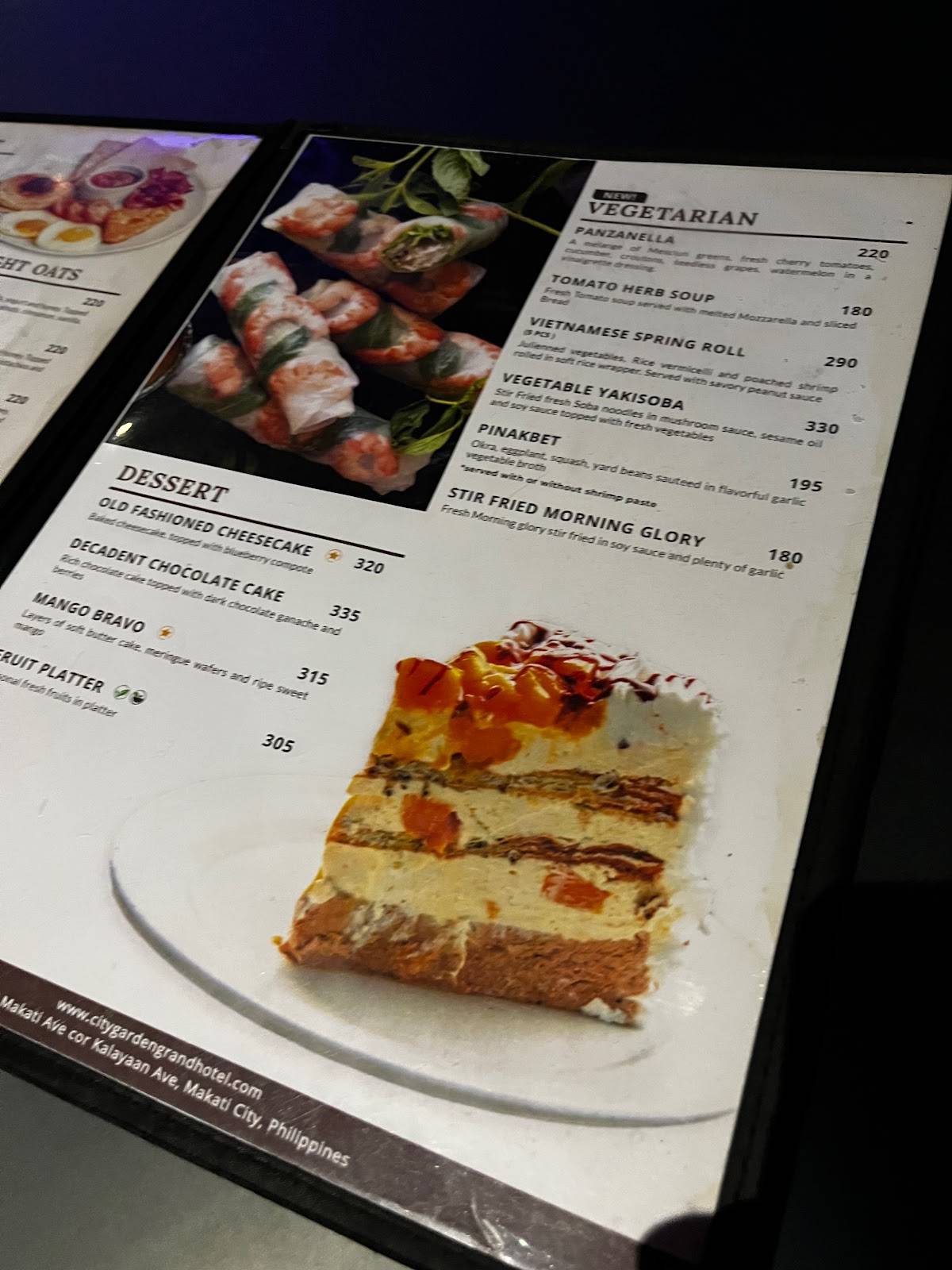 Menu at Firefly Roofdeck Restaurant, Makati, Makati
