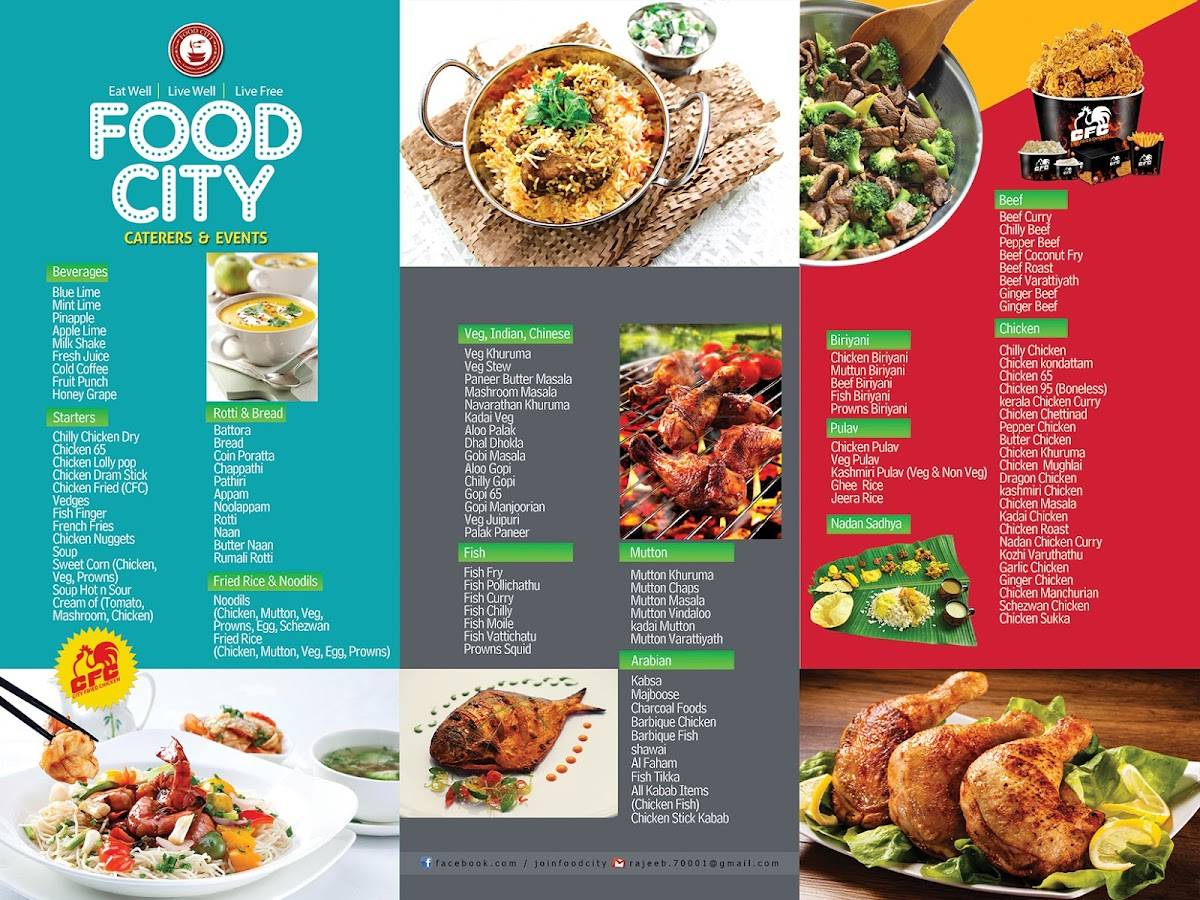 Menu at Food City Restaurant, Changaramkulam