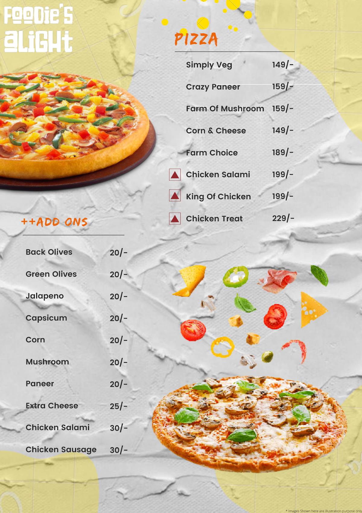 Menu at Foodie'S Alight, Chennai
