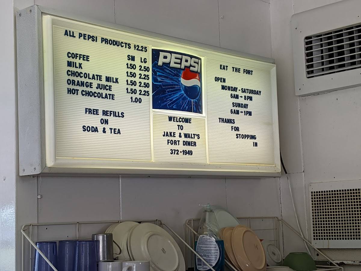 Menu at The Fort Diner restaurant, Fort Madison