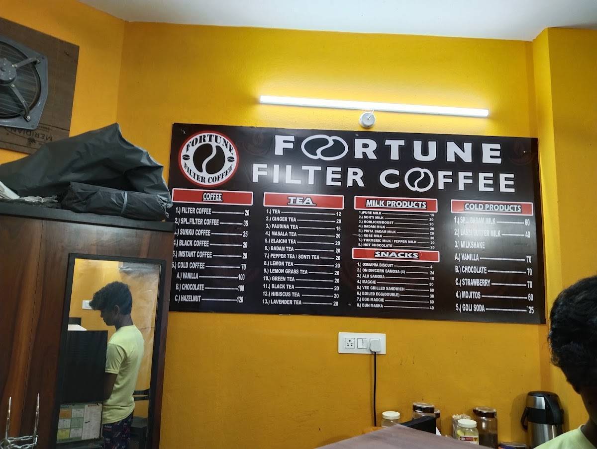 Menu at Fortune Filter Coffee, Hyderabad