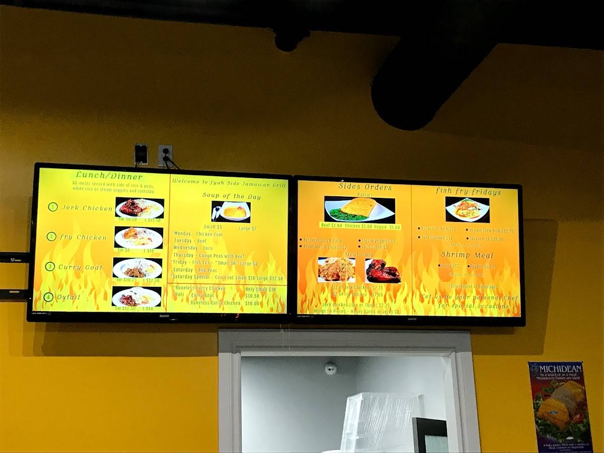 Menu at Fyah Side Jamaican Grill restaurant, Brampton
