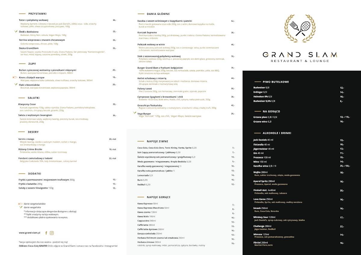 Menu at GRAND SLAM Restaurant & Lounge, Częstochowa