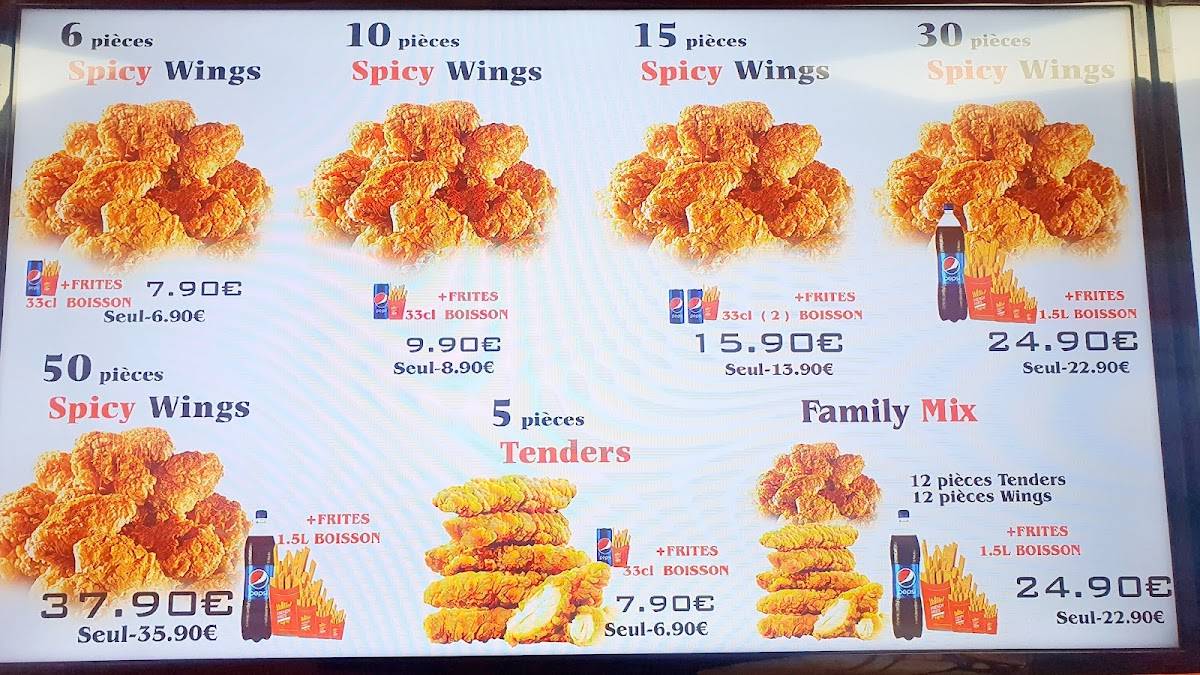 Carta del restaurante GST Hot Chicken, Montargis