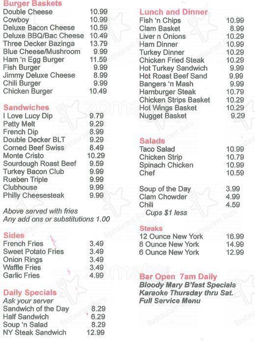 Menu at Galloping Gertie's Bar & Grill, Lakewood