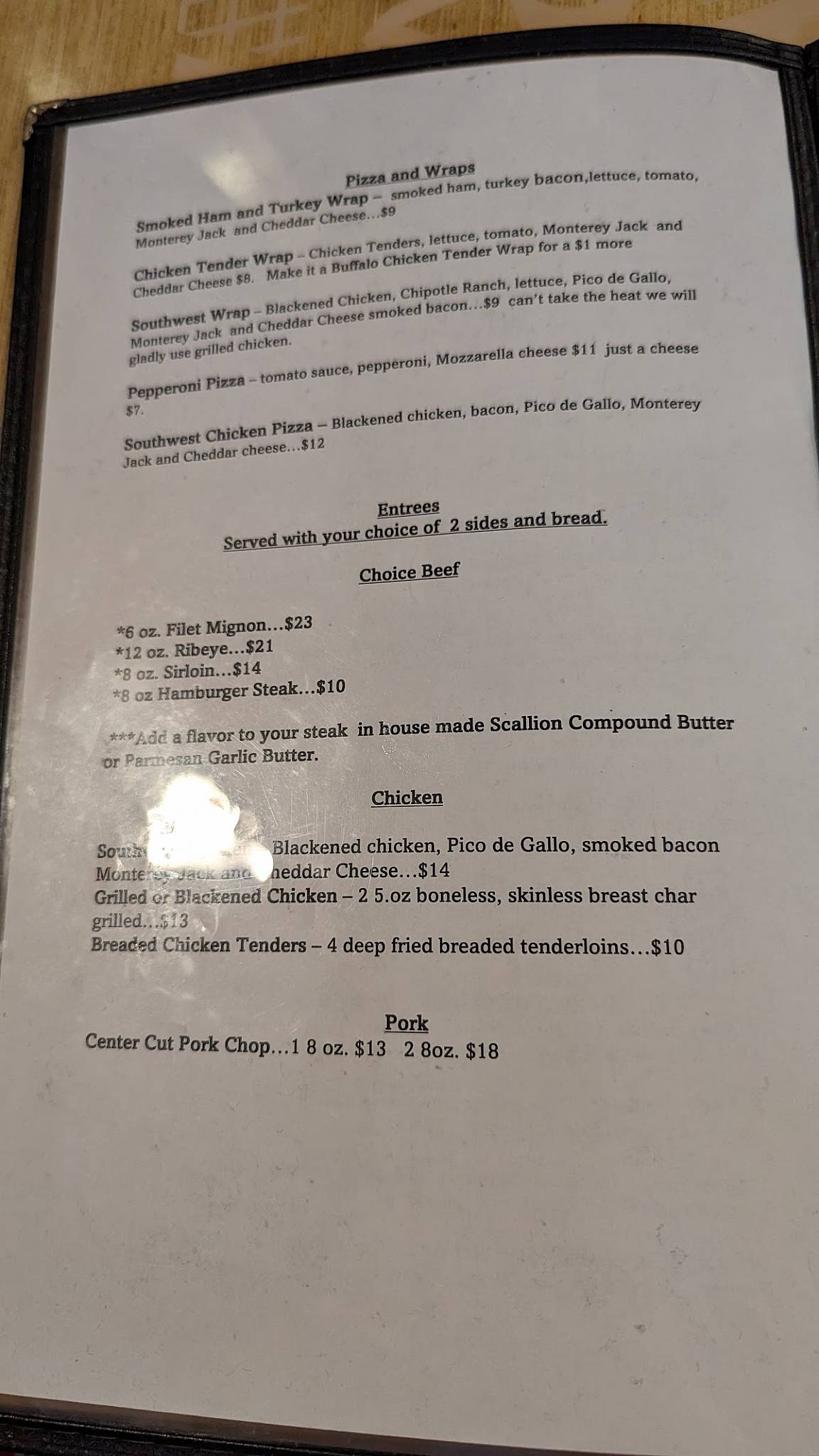 Menu at Generations Casual Dining restaurant, Jonesville