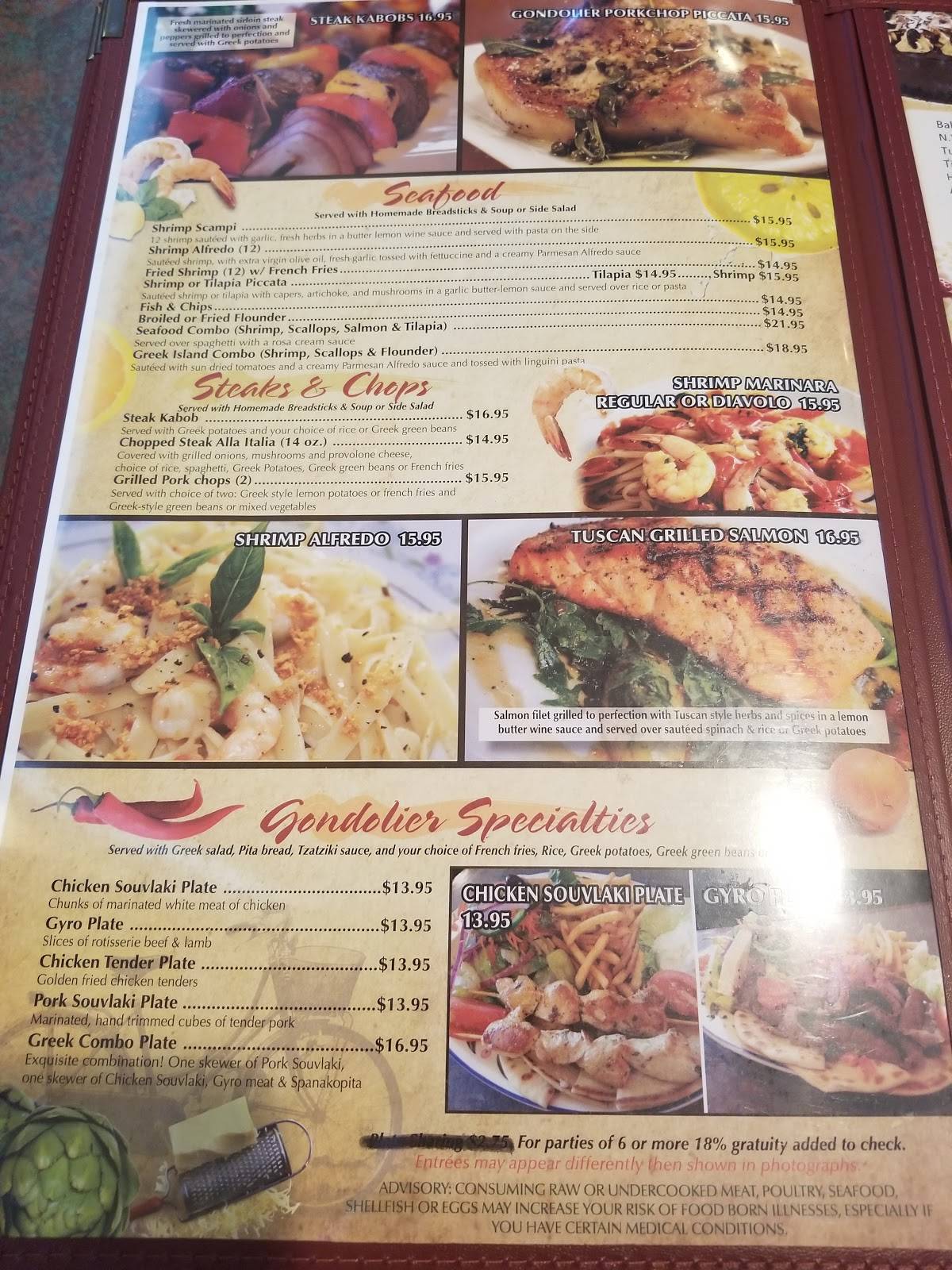 Menu at Dina's Family Italian Restaurant, Woodstock