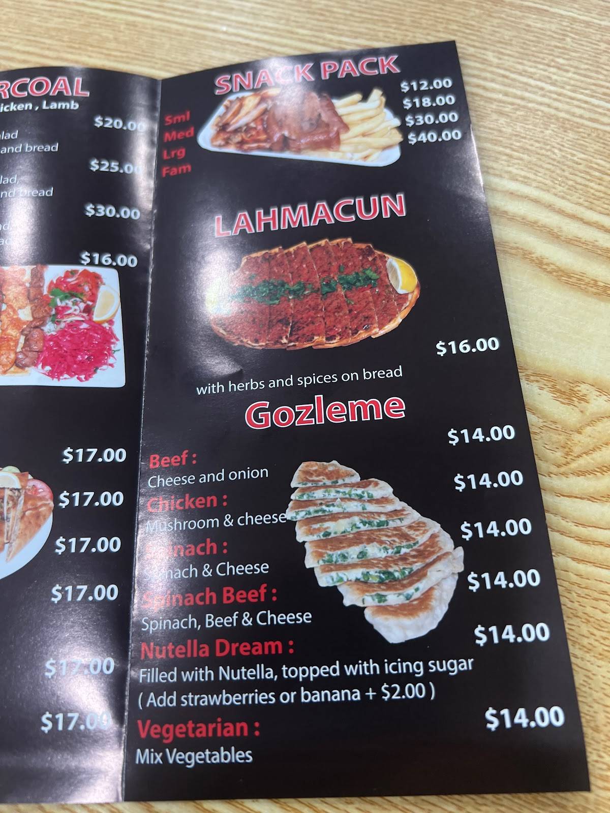 Menu at Grabba Kebab, Quakers Hill restaurant, Quakers Hill