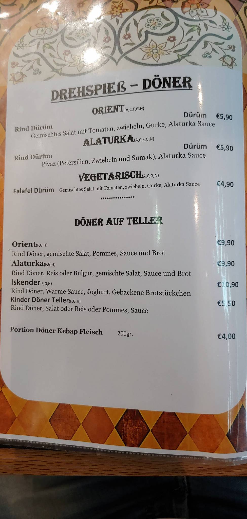 Speisekarte von Derman Grill House restaurant, Graz