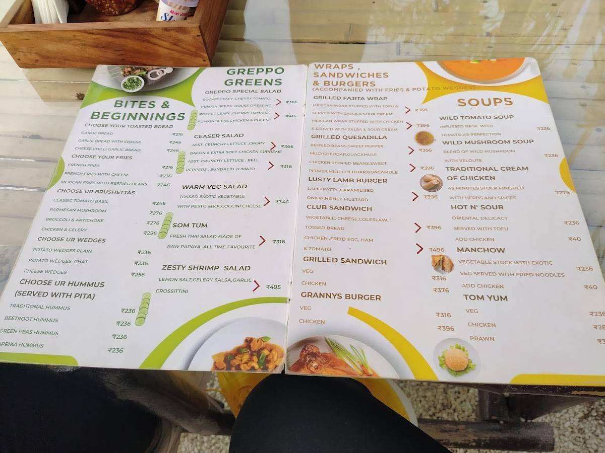 Menu at Greppo Cafe, Gurugram