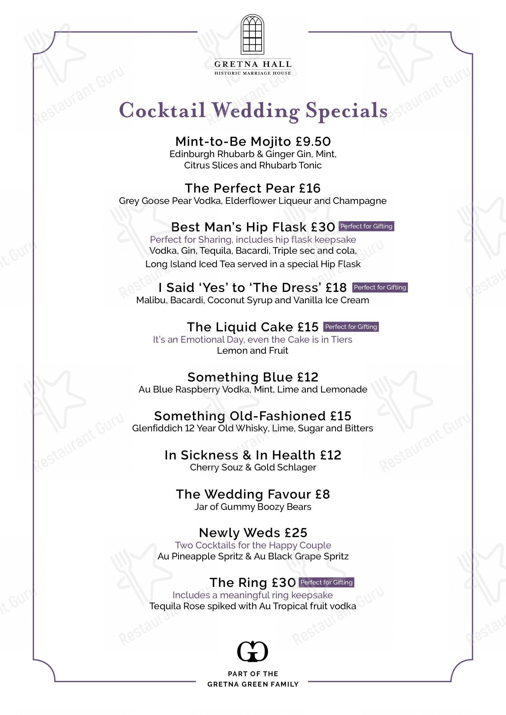 Menu at Gretna Hall Hotel pub & bar, Gretna