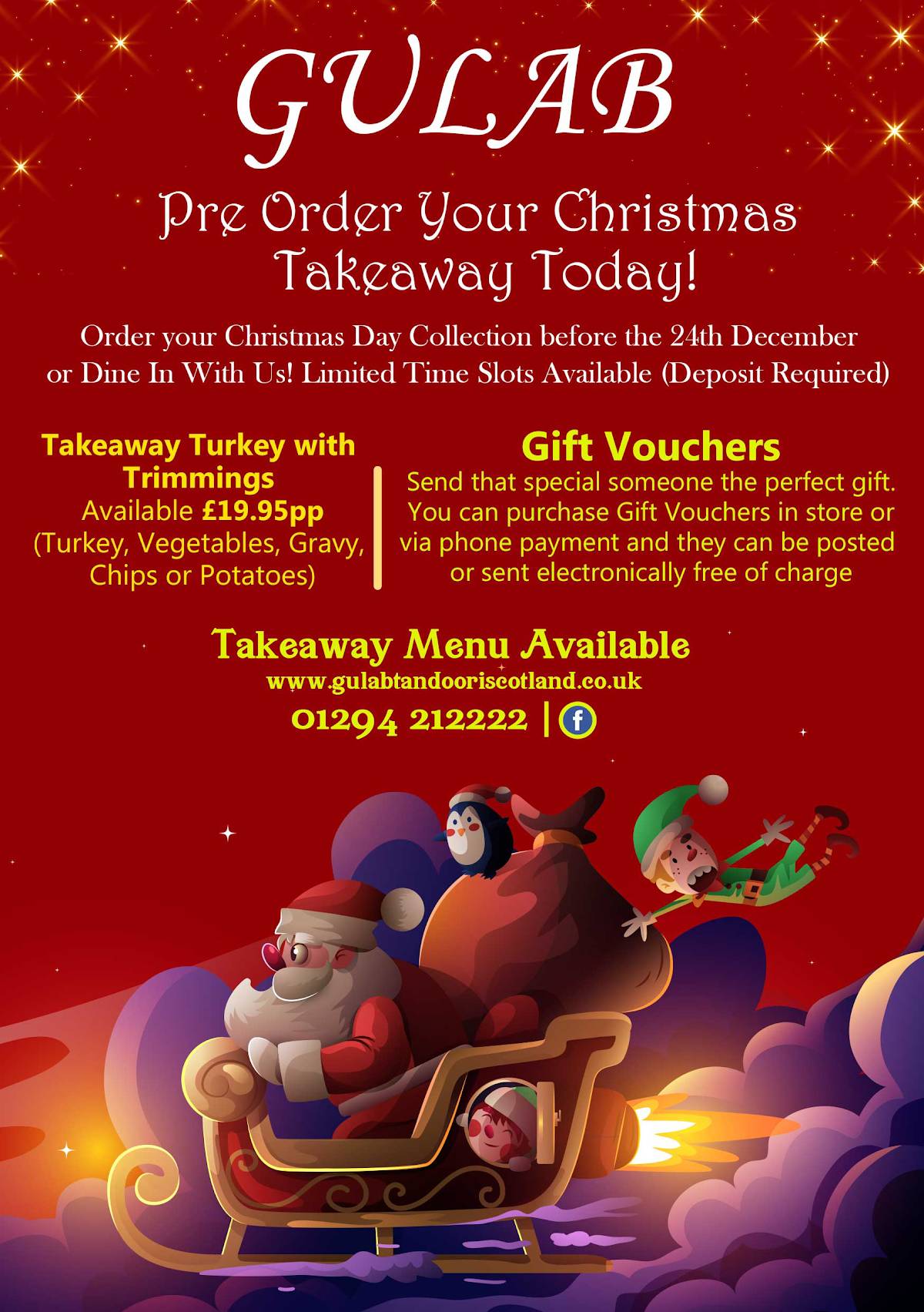 Menu at Gulab Tandoori Scotland pub & bar, Irvine