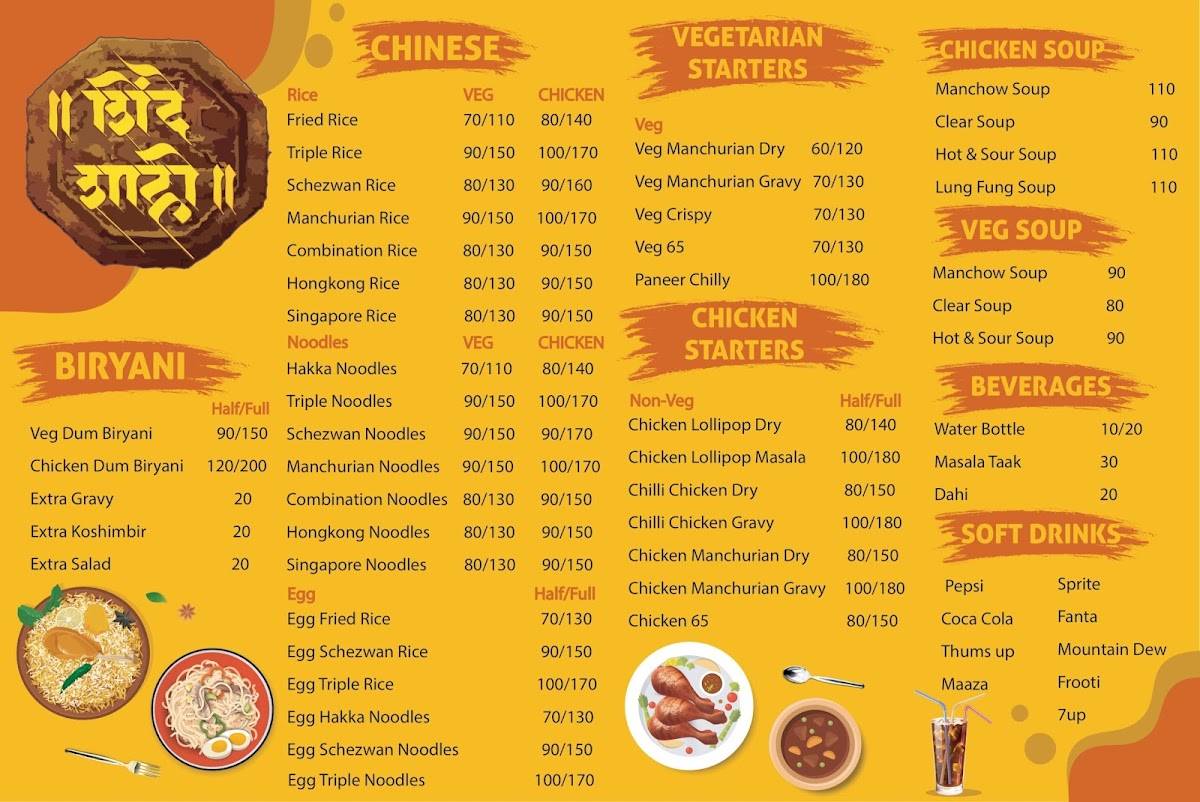 Menu at HOTEL SHINDE SHAHI, Pimpri-Chinchwad, Shop No 1