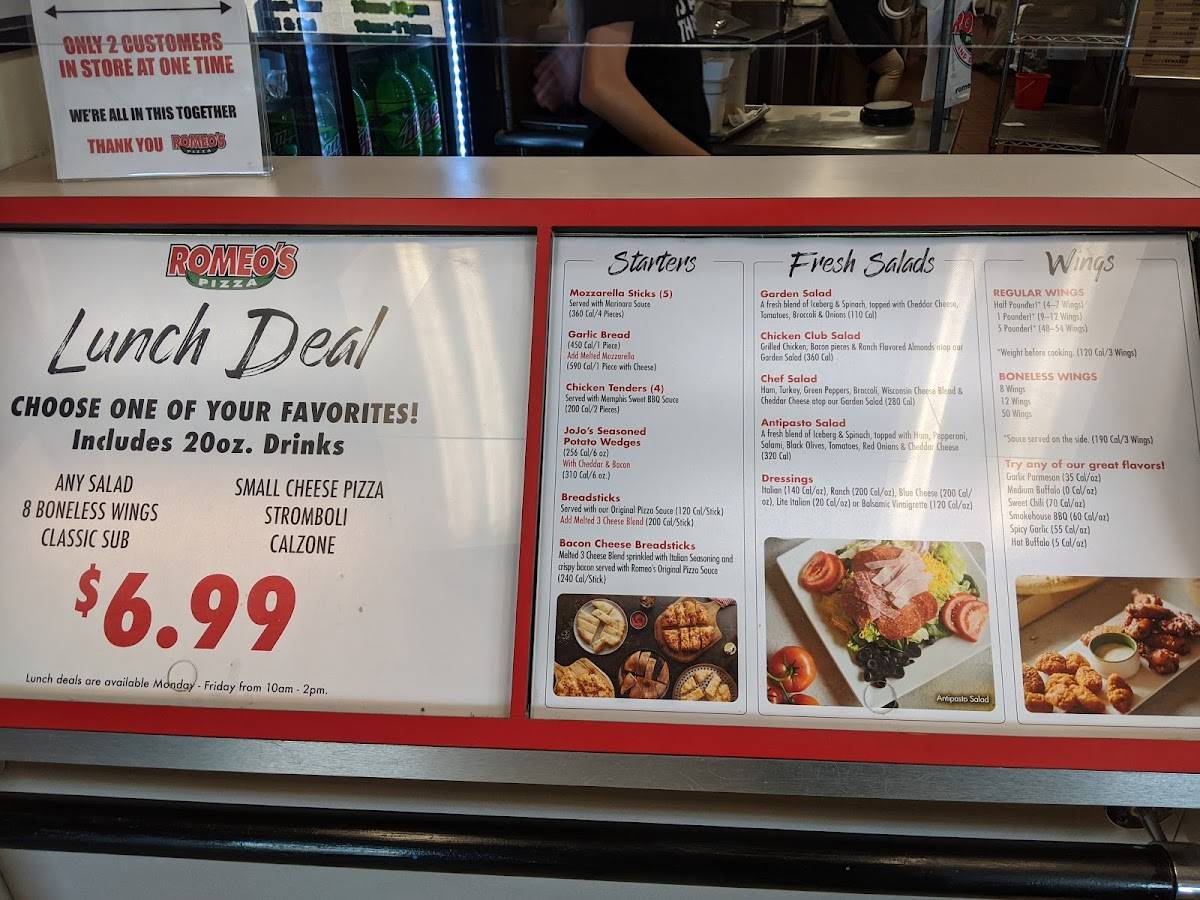 Menu at Romeo's Pizza pizzeria, Hartville