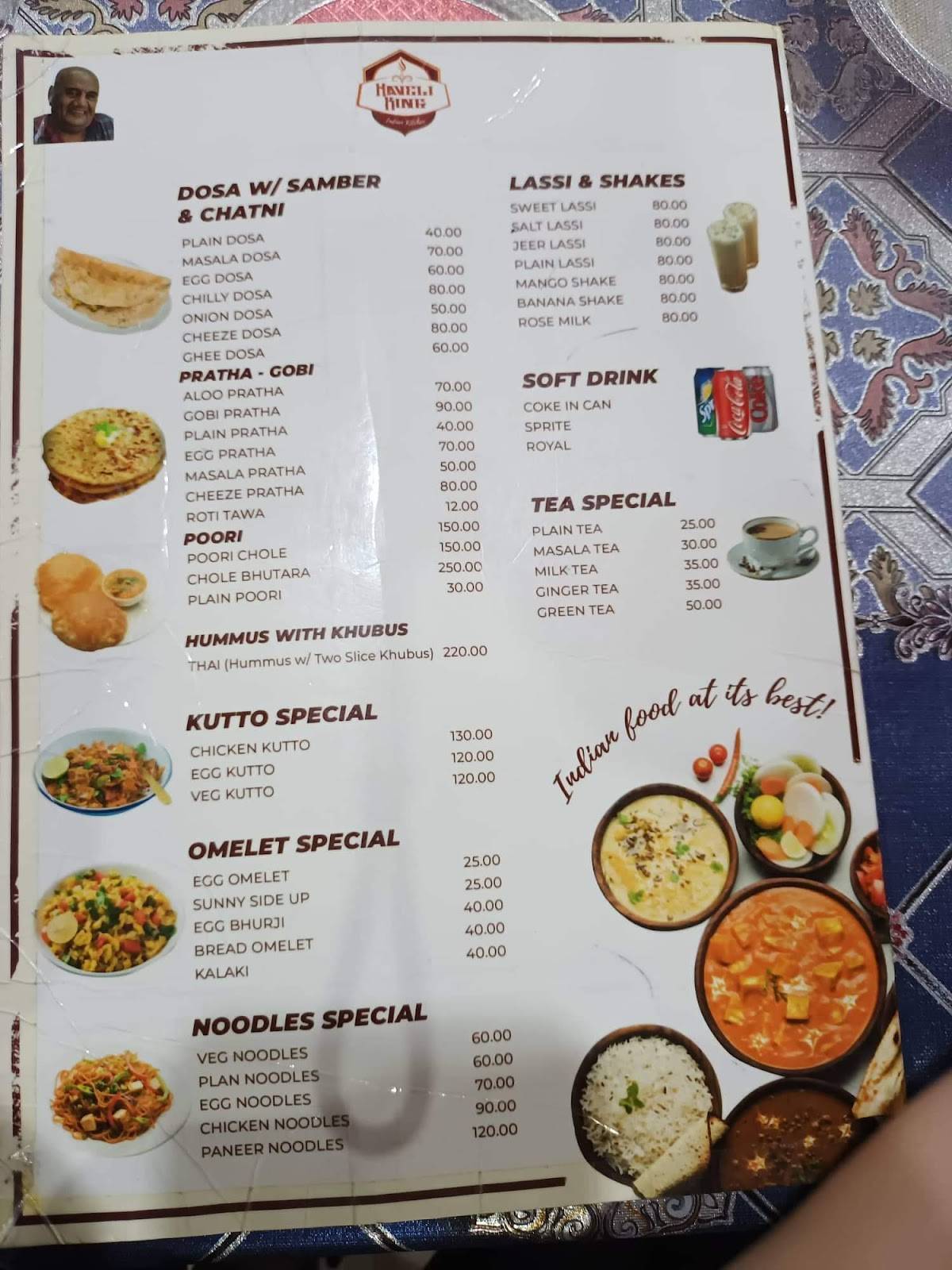 Menu at Haveli King Restaurant, Davao City