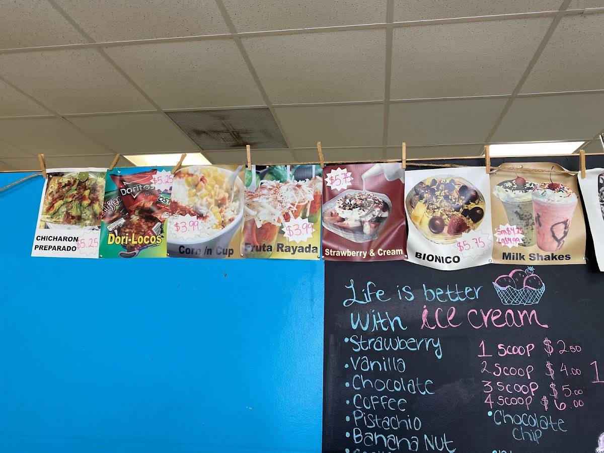 Carta del restaurante Helados Aranda, San Antonio, Nacogdoches Rd