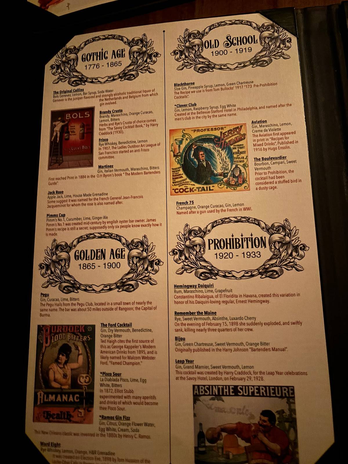 Menu at Herbs and Rye pub & bar, Las Vegas