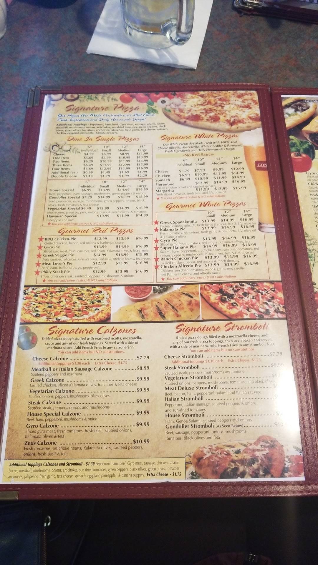 Menu at Dina's Family Italian Restaurant, Woodstock