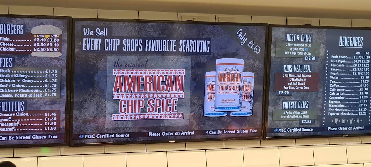 Menu at Whiteheads Fish and Chips Ltd restaurant, Hornsea