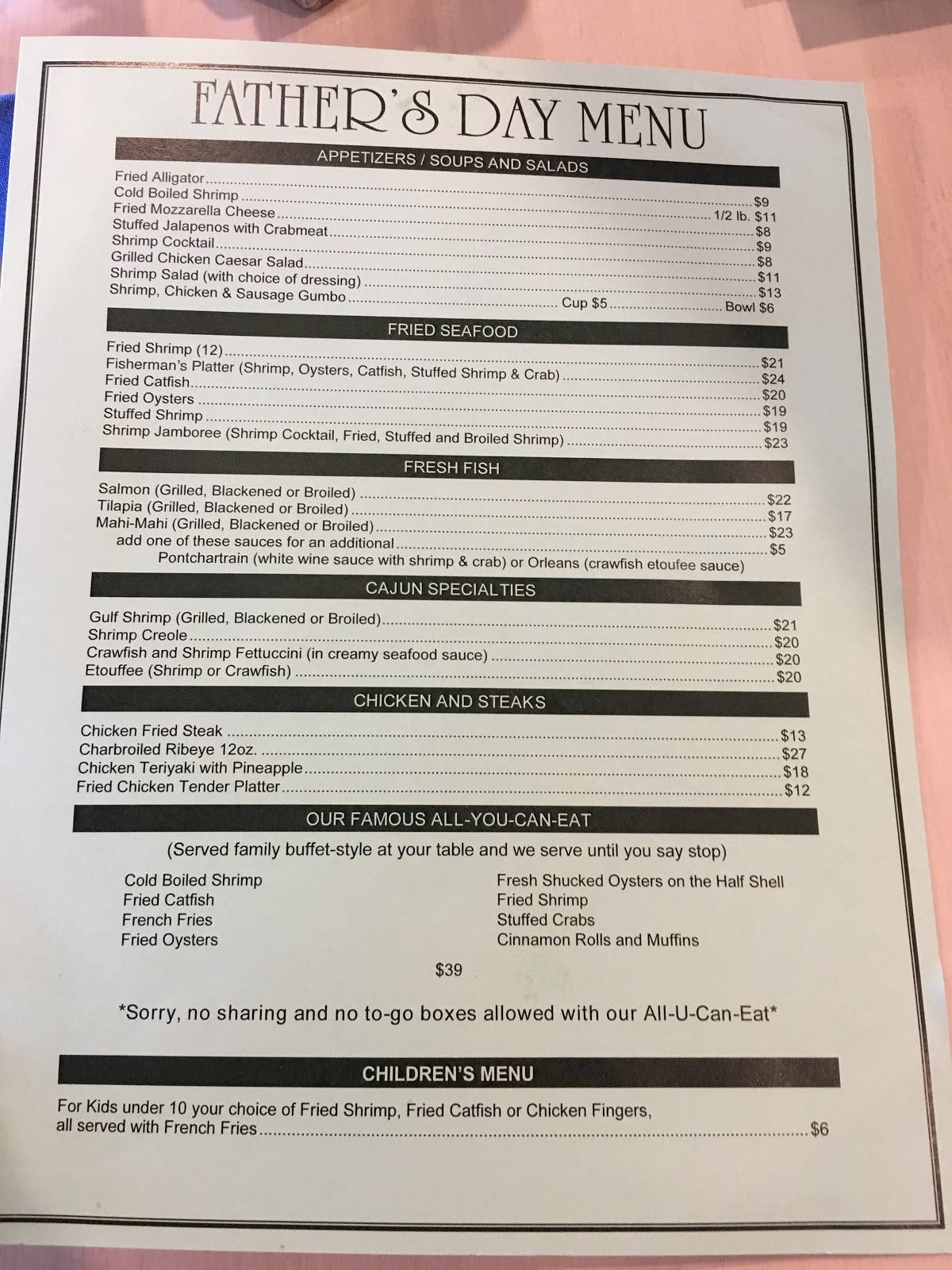 Menu at Monument Inn restaurant, La Porte, Independence Pkwy