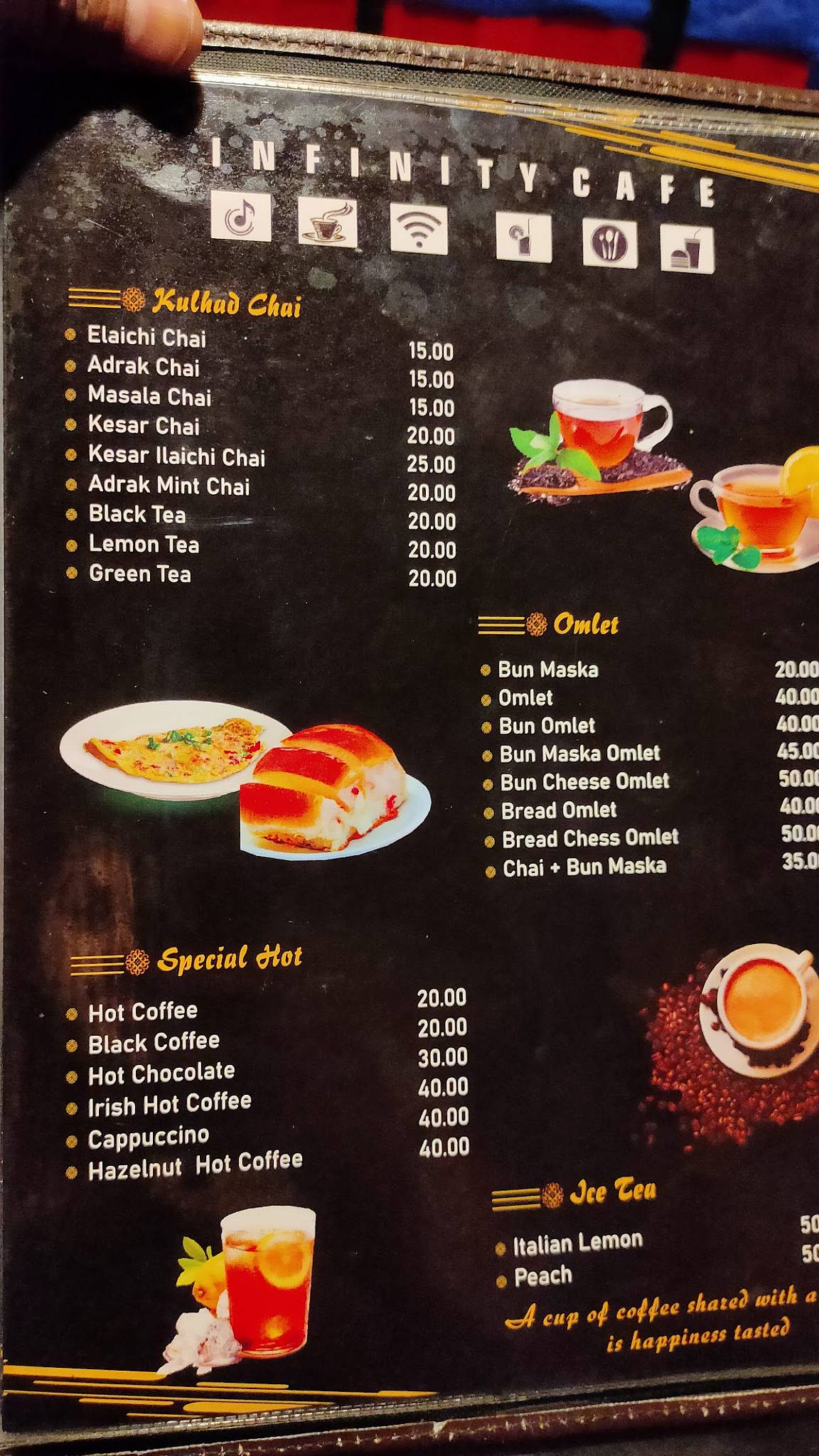 Menu at Infinity Cafe Marunji, Marunji, Shop 2