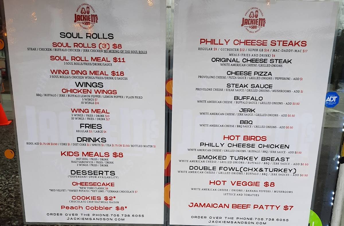 Menu at Jackie M's and Son Cafe and Catering, Augusta