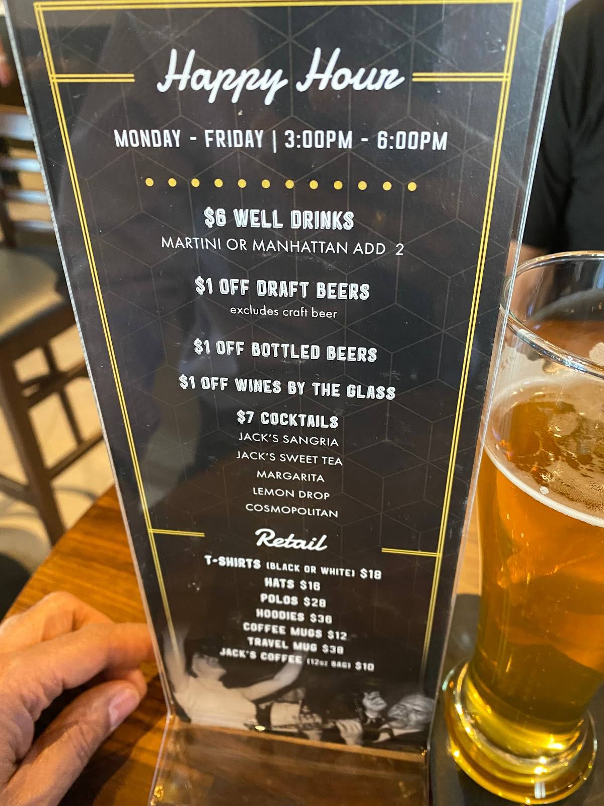 Menu at Jack's Restaurant & Bar, San Jose