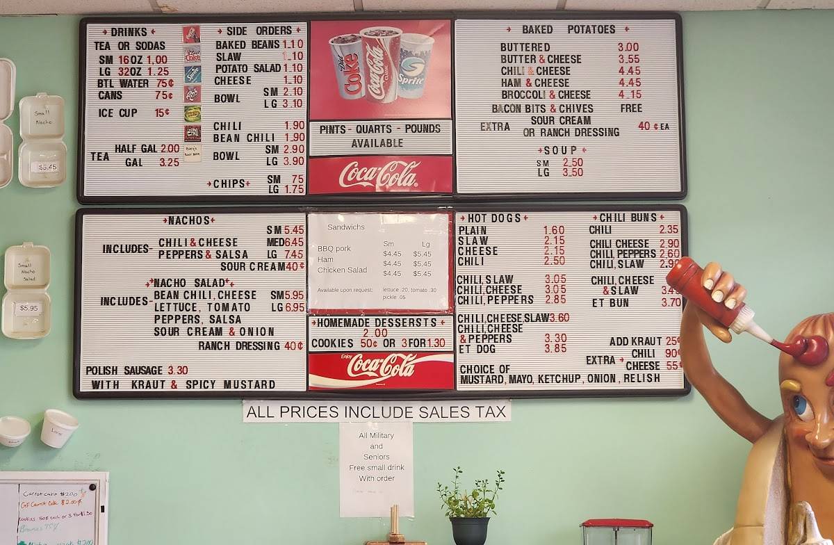 Menu at Hot Dog Corner restaurant, Johnson City, Bobby Hicks Hwy Suite 105