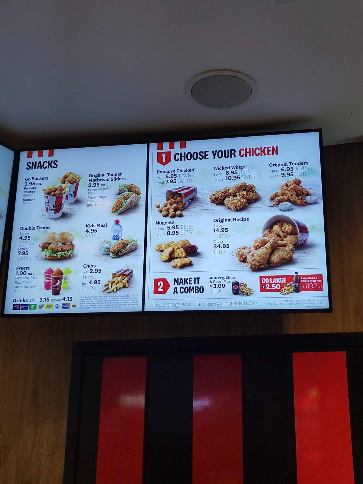 Menu at KFC Kings Cross fast food, Potts Point, Shop 3/111 Darlinghurst Rd