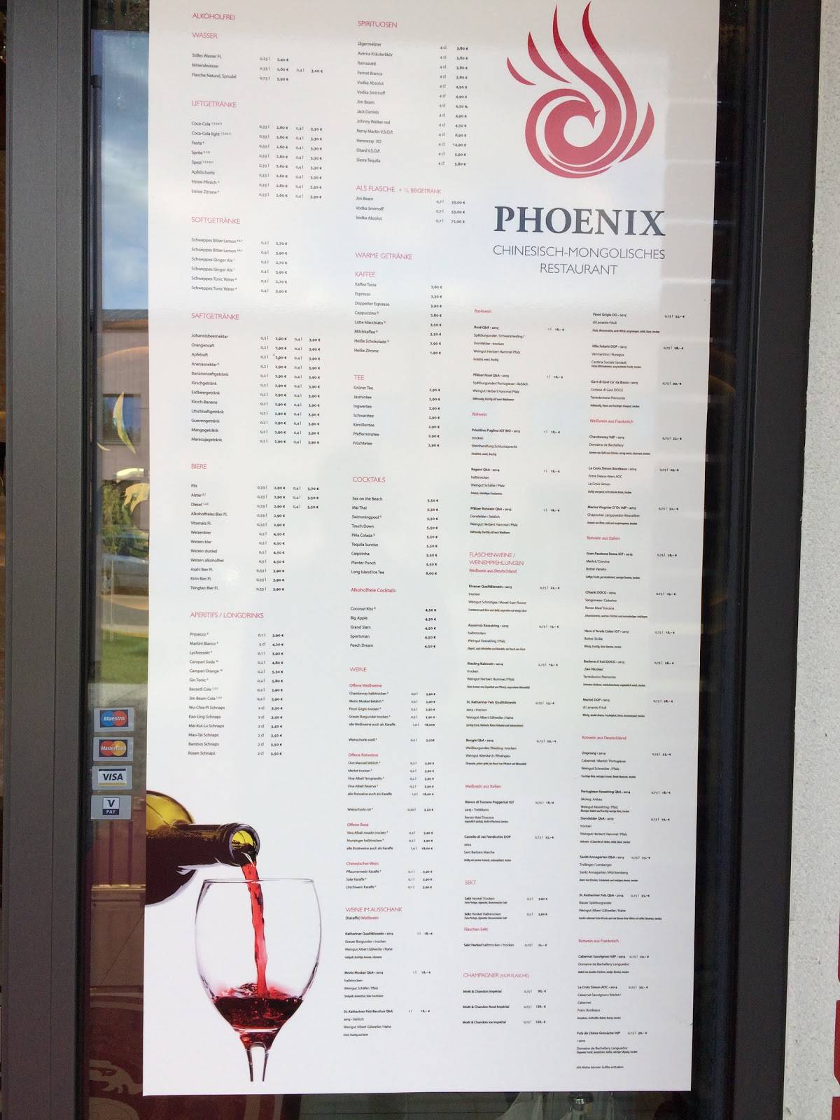 Speisekarte von Phoenix Wok & Grill restaurant, Kassel