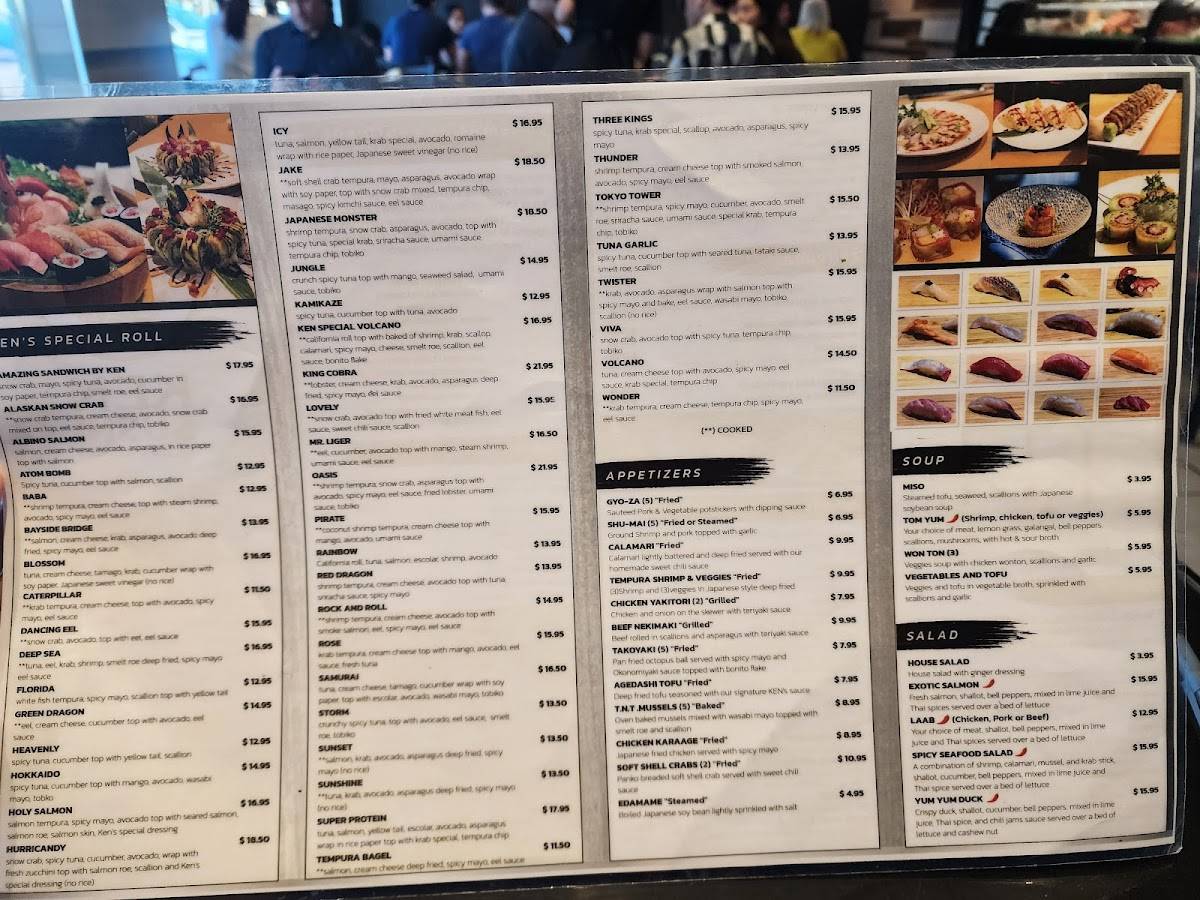 Menu at Ken Sushi & Asian Bistro restaurant, Clearwater, Gulf to Bay Blvd