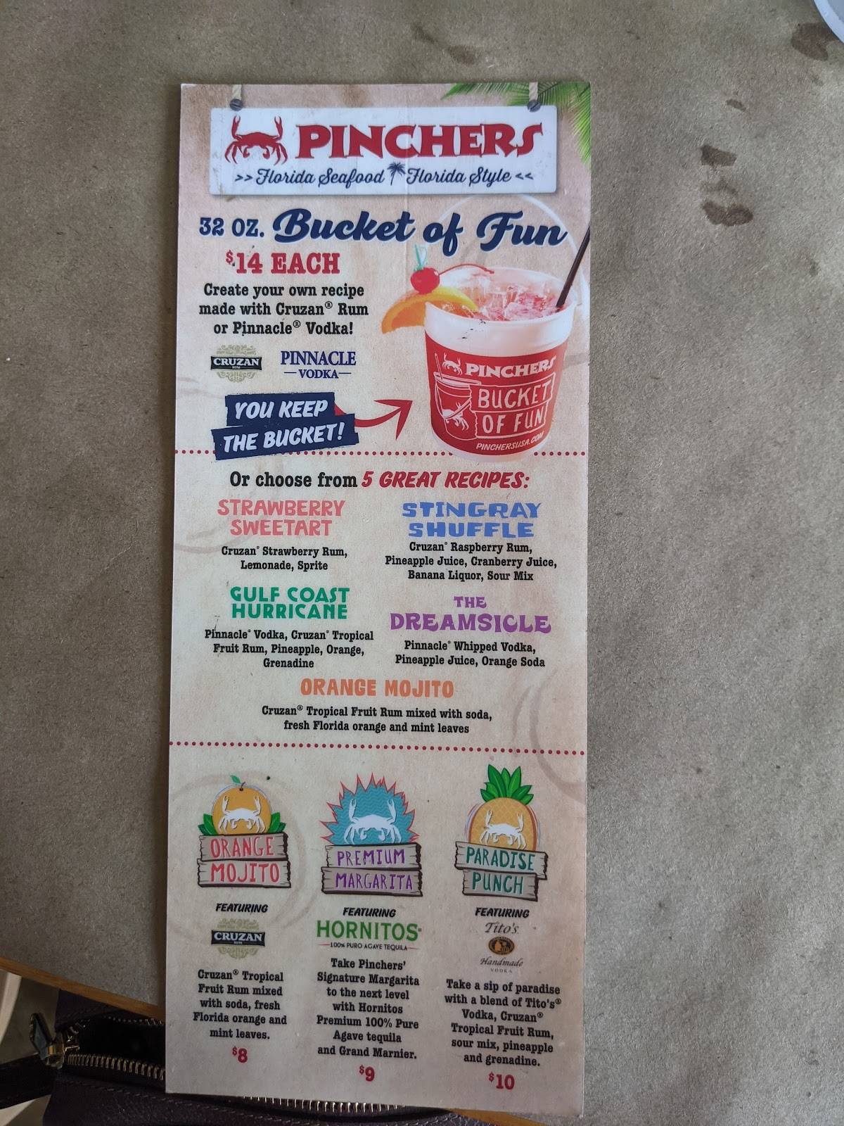 Menu at Pinchers restaurant, Key West