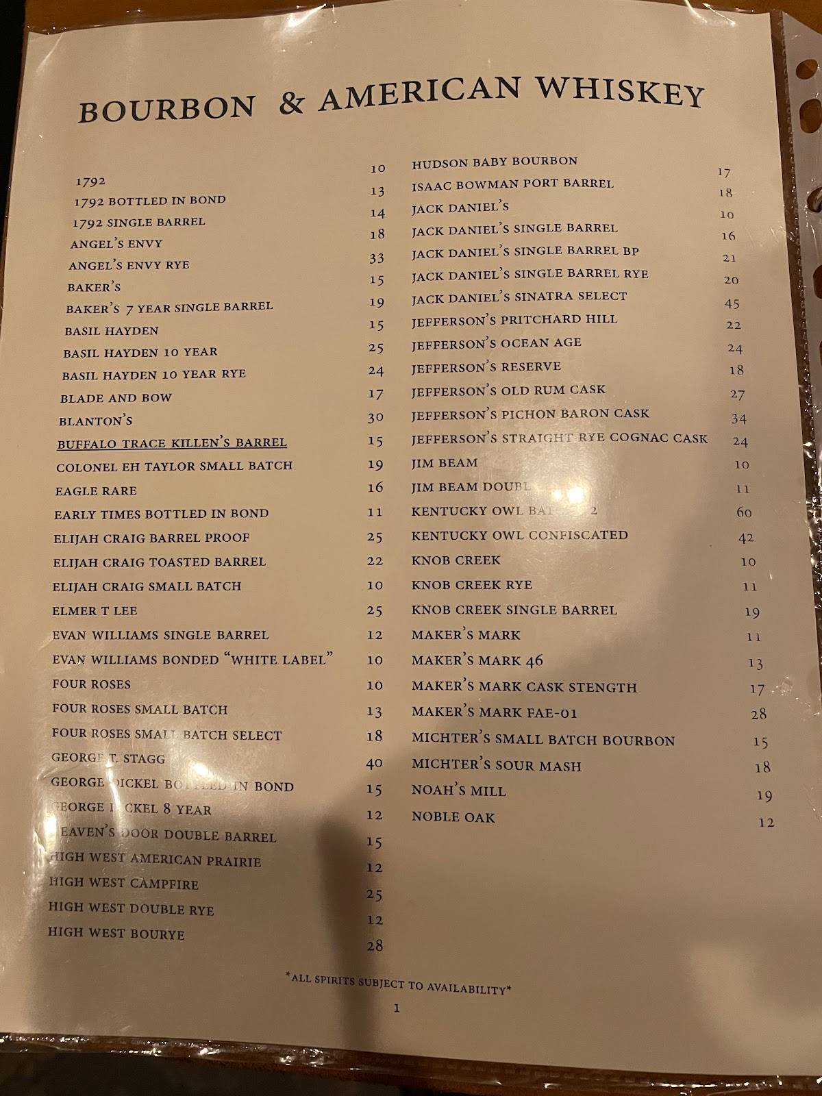 Menu at Killen's Steakhouse, Pearland, Broadway St