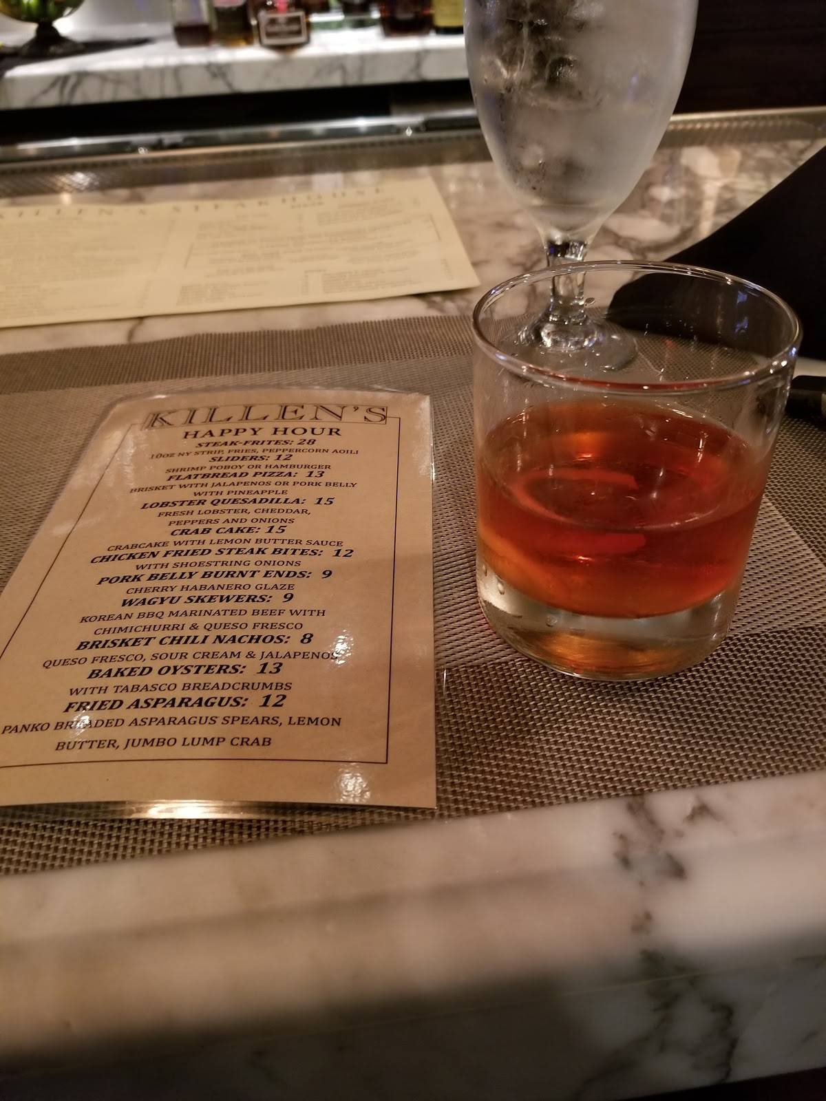 Menu at Killen's Steakhouse, Pearland, Broadway St