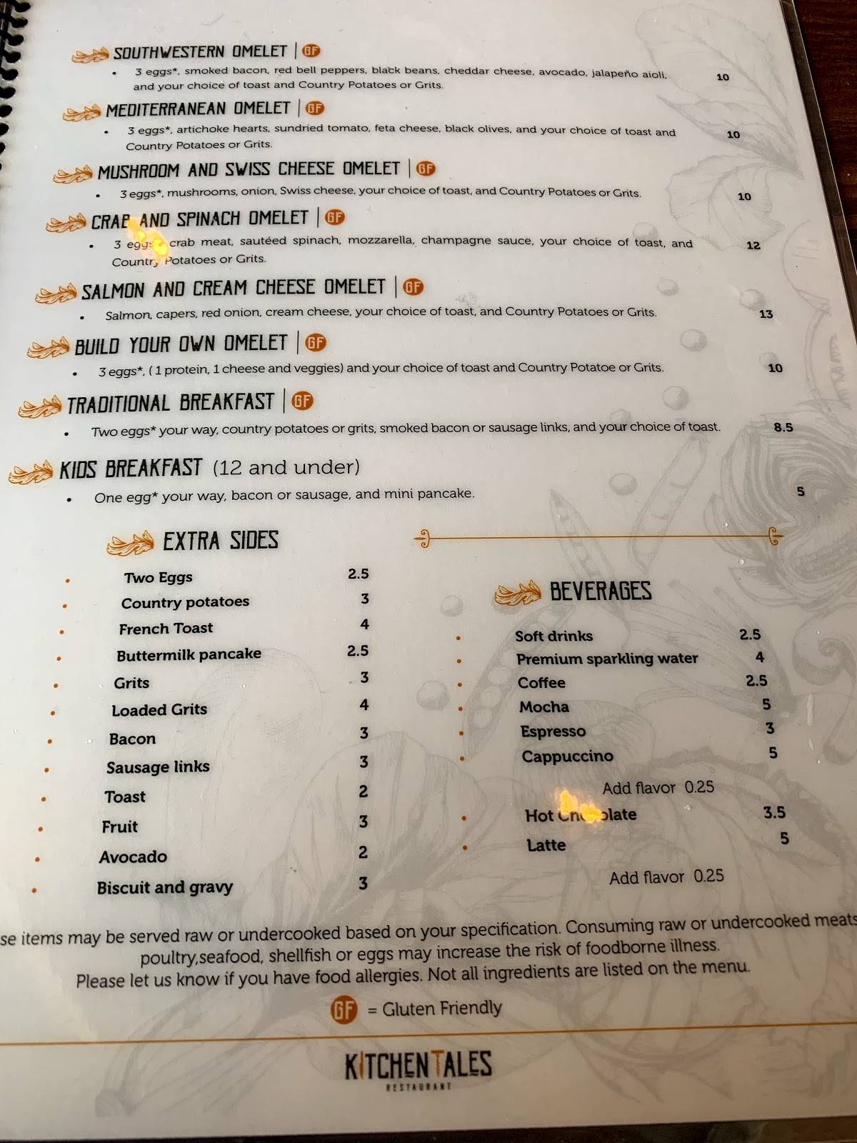 Menu at Kitchen Tales restaurant, Conroe