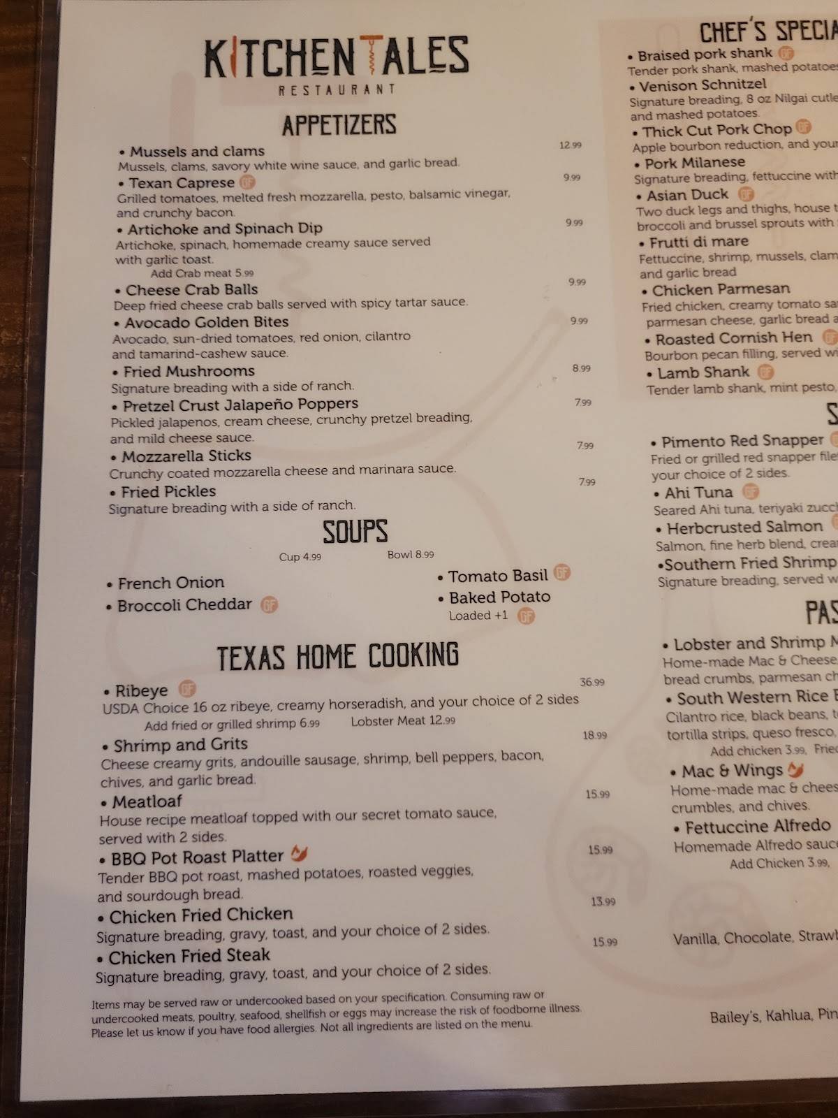 Menu at Kitchen Tales restaurant, Conroe