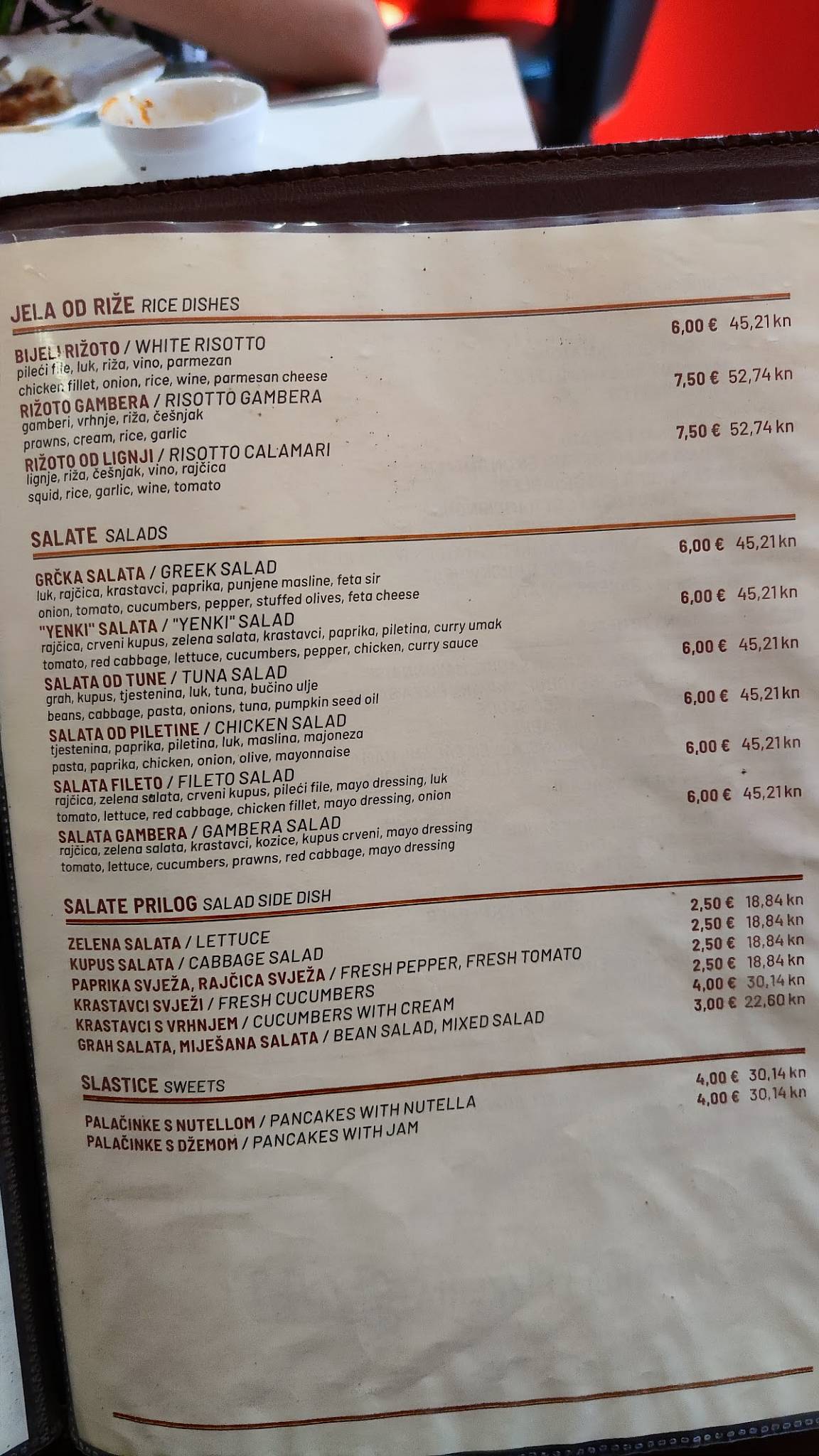 Menu at Pivnica i Pizzeria "JENKI", Ključ