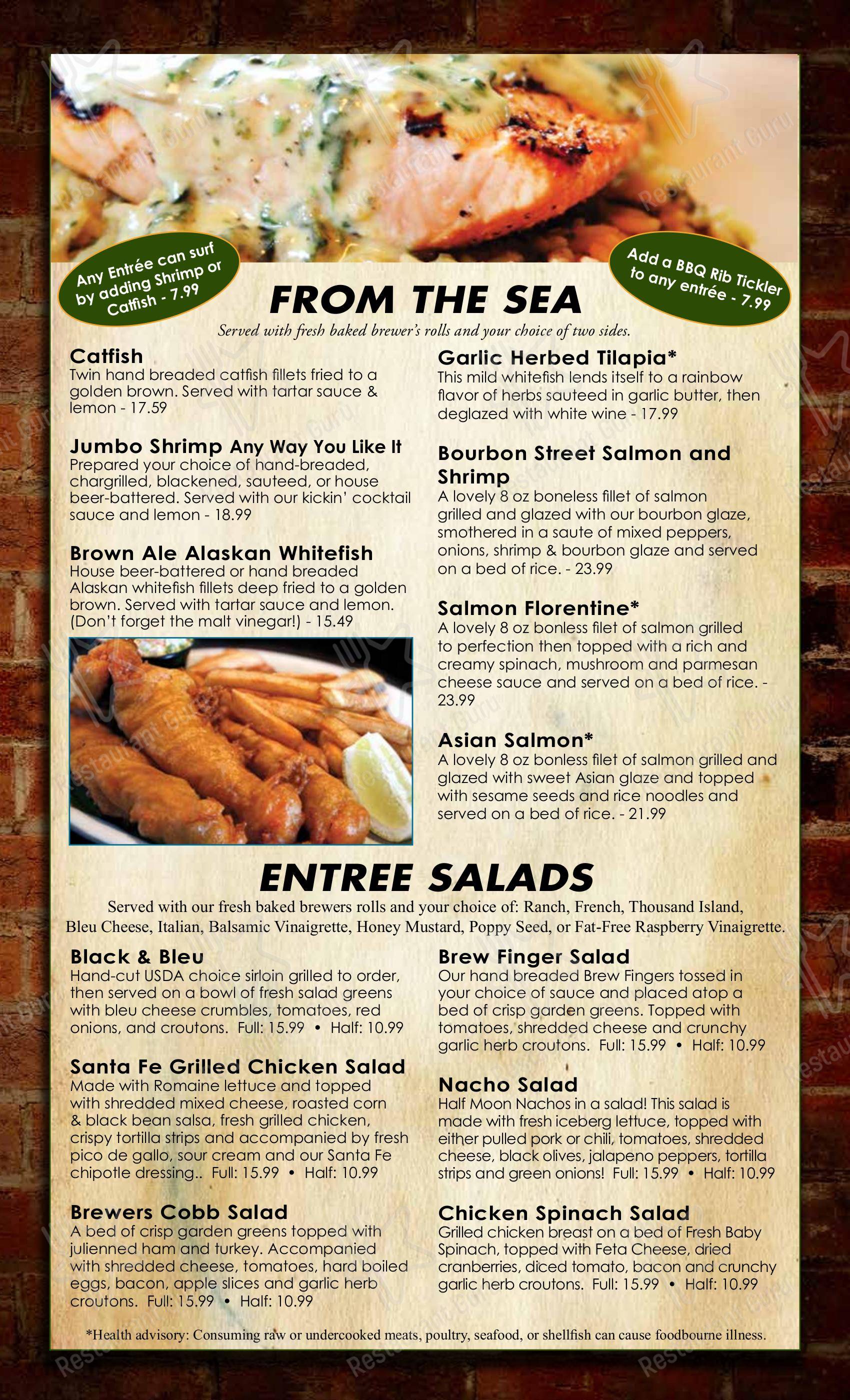 Menu at Half Moon Restaurant & Brewery, Kokomo