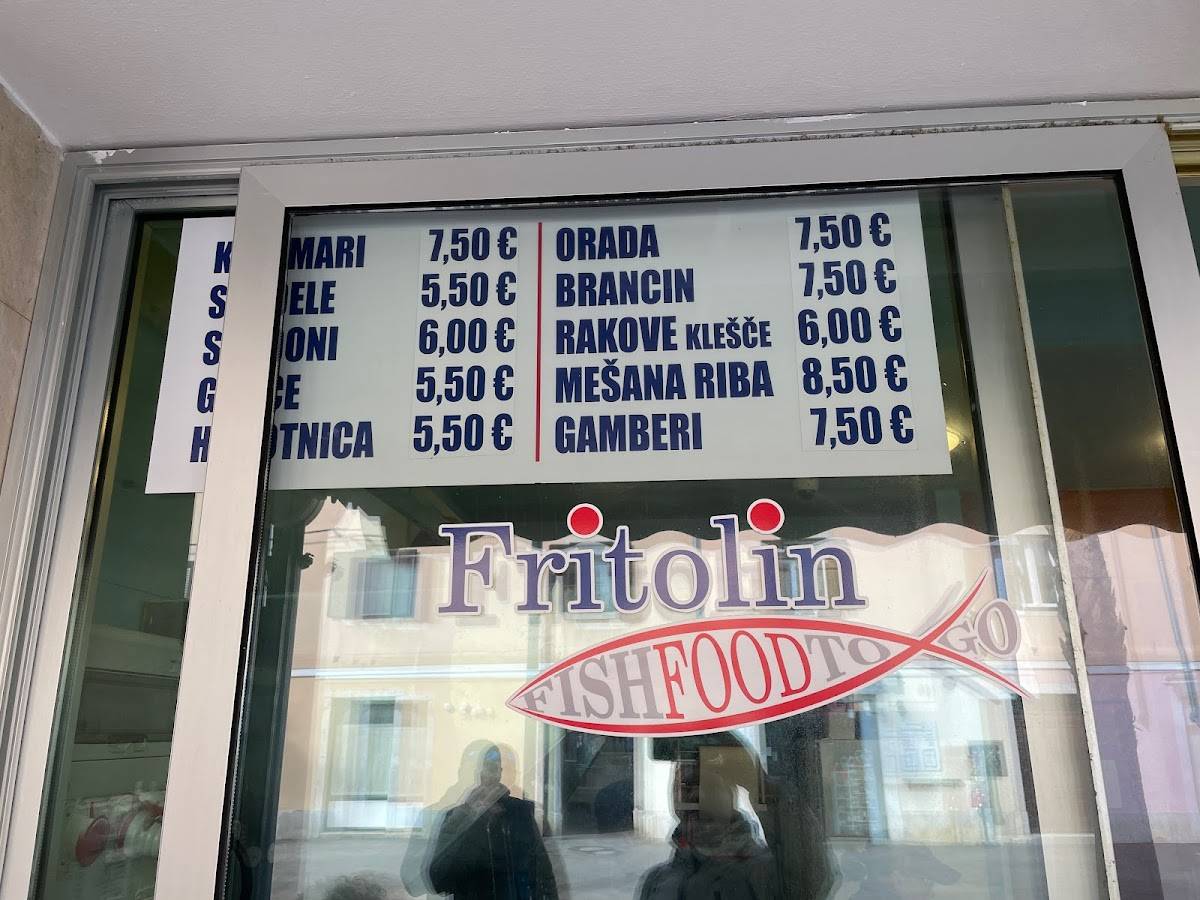 Speisekarte von Fritolin restaurant, Koper, Pristaniška ulica 2