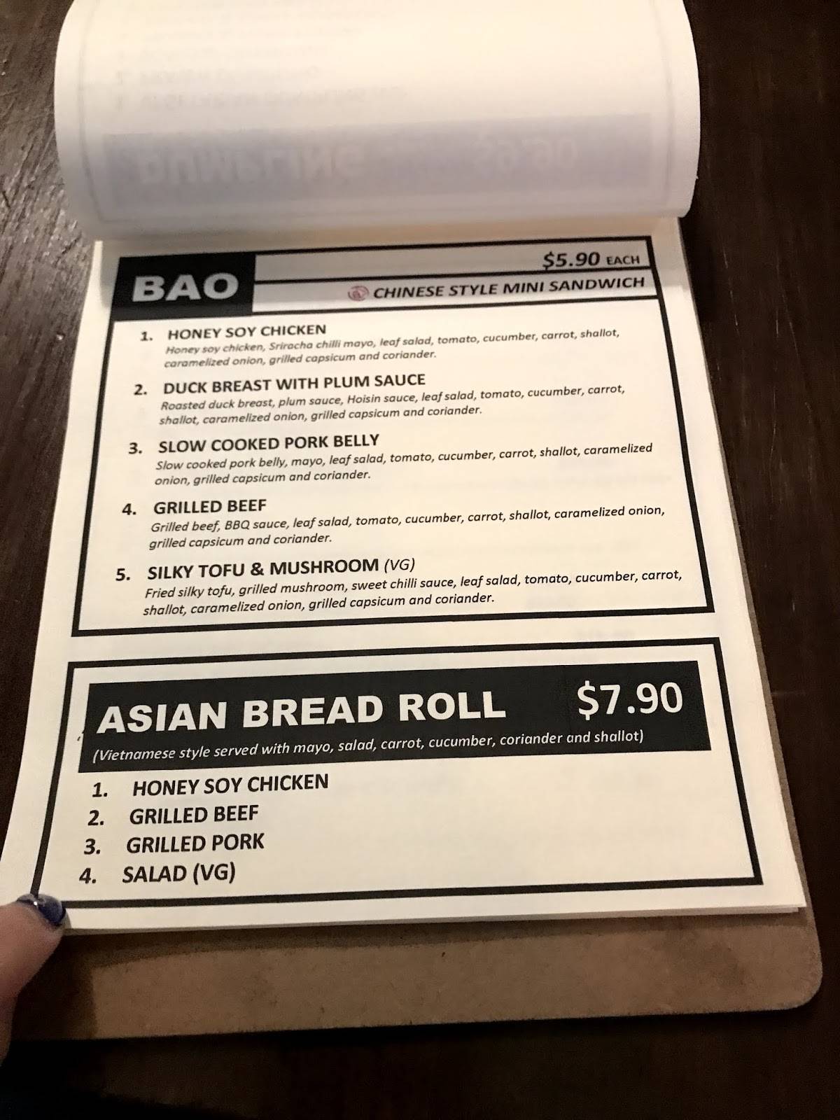 Menu at LEAF IN NOWRA, MODERN THAI & ASIAN RESTAURANT, Nowra