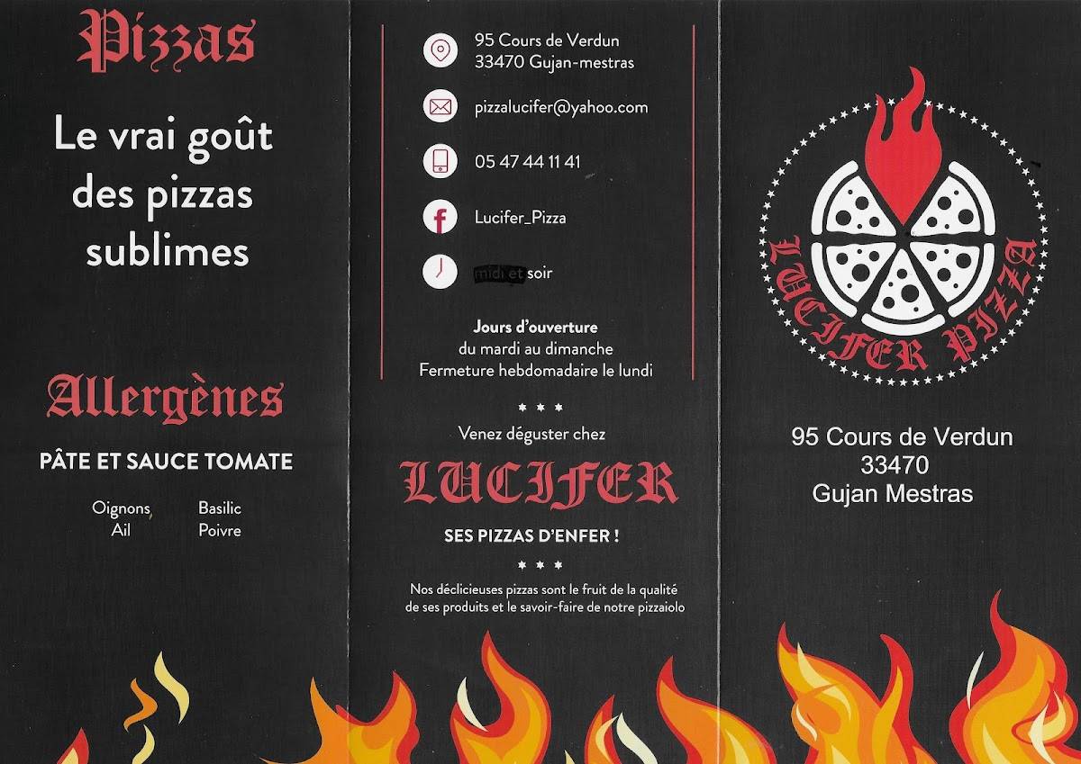 Menu au LUCIFER PIZZA restaurant, Gujan-Mestras