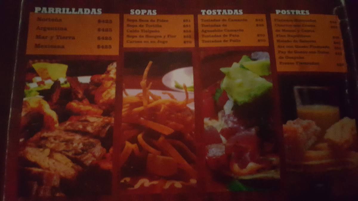 Carta del restaurante La Cantina del los Remedios, Mexicali