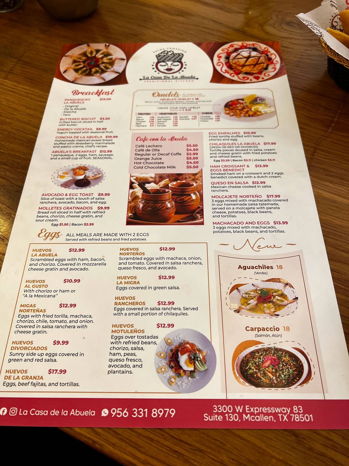 Menu at La Casa de la Abuela McAllen restaurant, McAllen, W Expy 83 ...